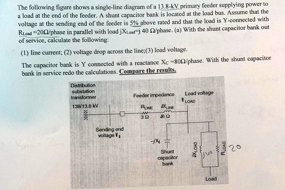 SOLVED: The following figure shows a single-line diagram of a 13.8-kV primary feeder supplying ...