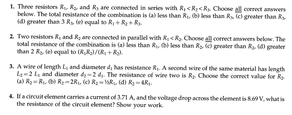 three resistors r1 rz and ry are connected in series with rp rz ra choose all correct answers ...