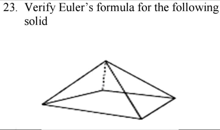 SOLVED: "verify Euler's formula for the following solid . 23 Verify Euler s formula for the ...