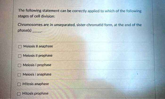 SOLVED: The following statement can be correctly applied to which of ...