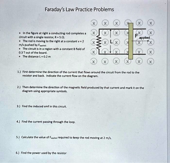 SOLVED: Faraday's Law Practice Problems In the figure at right a ...