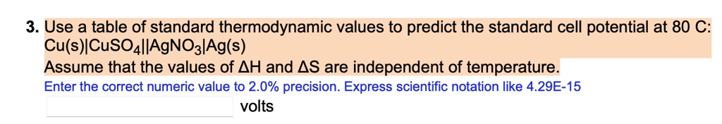 SOLVED: Use a table of standard thermodynamic values to predict the ...