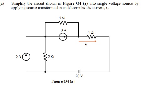 Simplify the circuit shown in Figure 04 (1) into a single voltage source using source ...