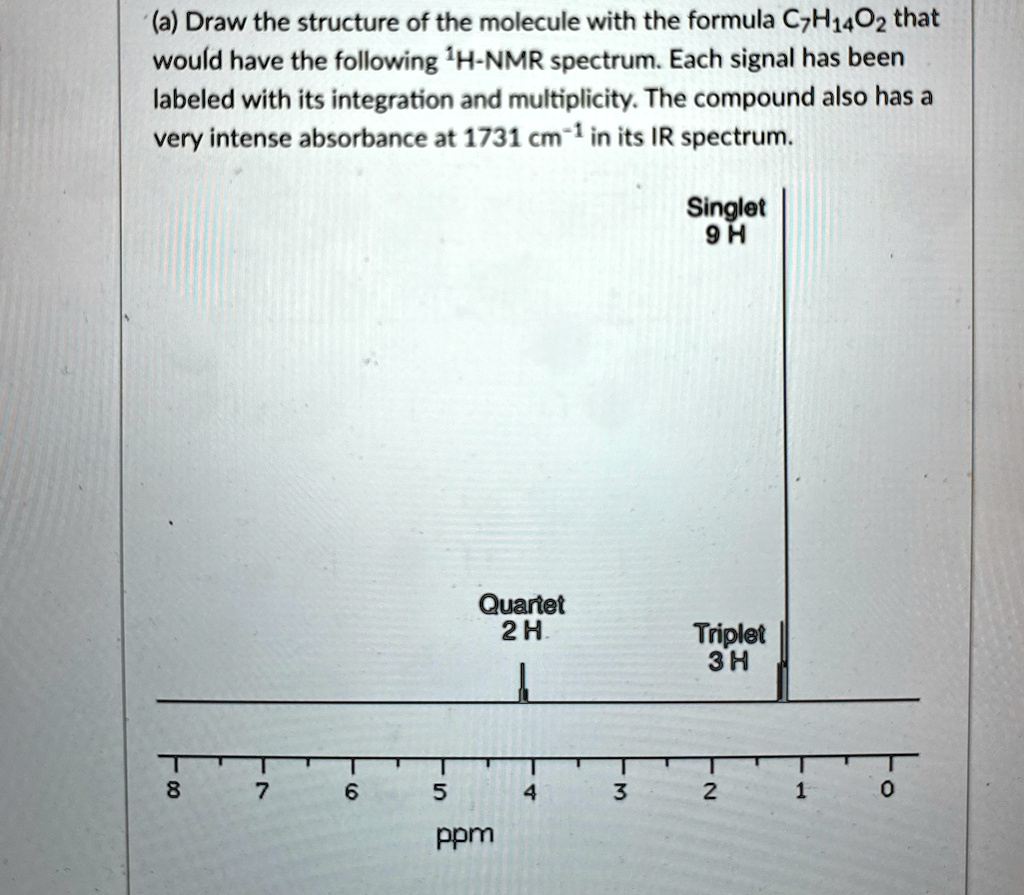 a draw the structure of the molecule with the formula c7h14o2 that ...