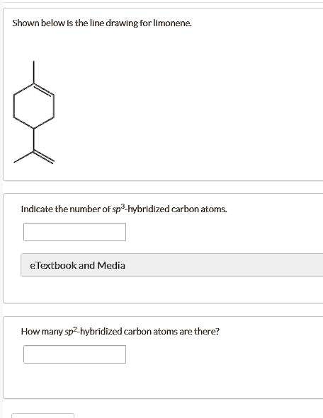 Shown below is the line drawing for limonene. Indicate the...