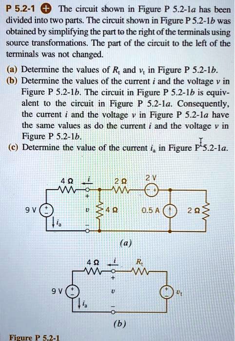 P 5.2-1 The circuit shown in Figure P5.2-1a has been divided into two ...