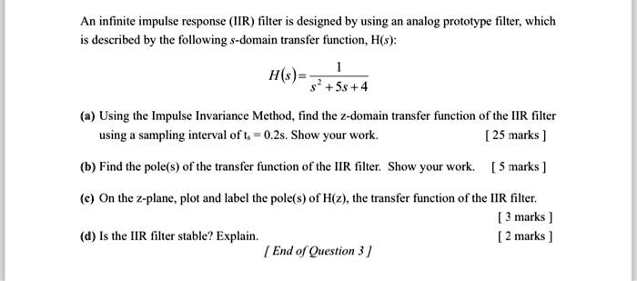 An infinite impulse response (IIR) filter is designed by using an ...