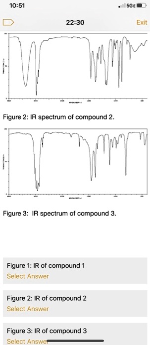 SOLVED: 10:51 SGE 22*30 Exit Figure 2: IR spectrum of compound 2 ...