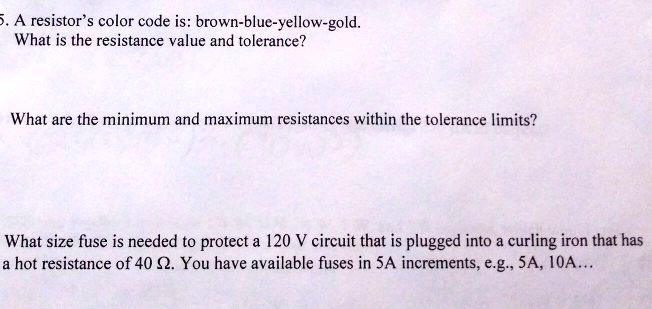 aresistors color code isbrown blue yellow gold what is the resistance ...