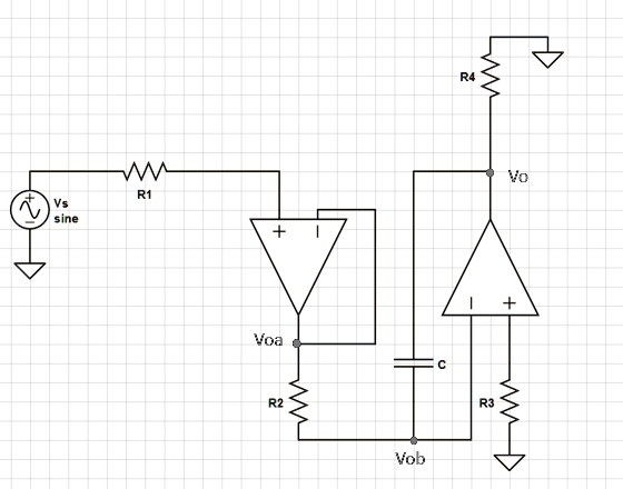 SOLVED: For the above circuit, assuming an ideal op-amp and the given ...