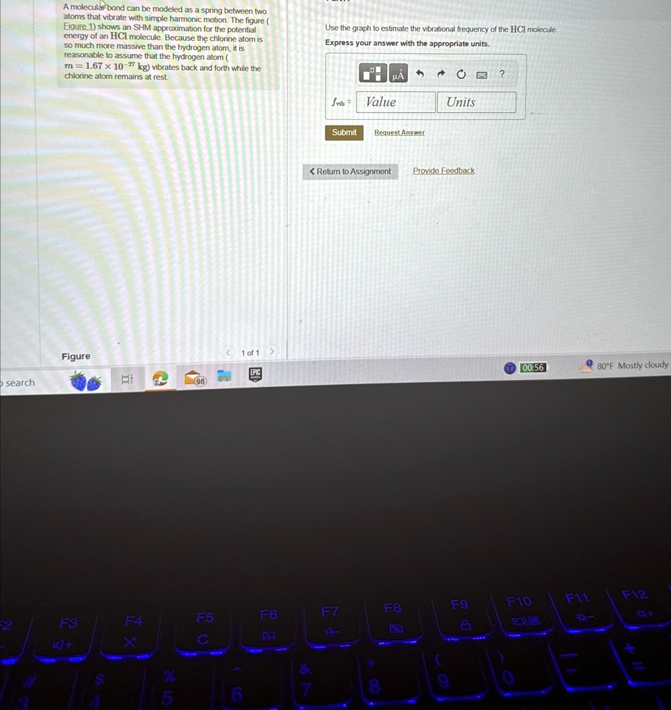 a molecules bond can be modeled as a spring between two atoms that ...