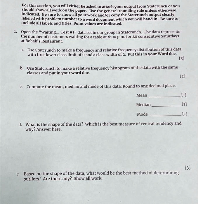 SOLVED: Texts: include all labels and titles. Point values are indicated. 1. Open the "Waiting ...