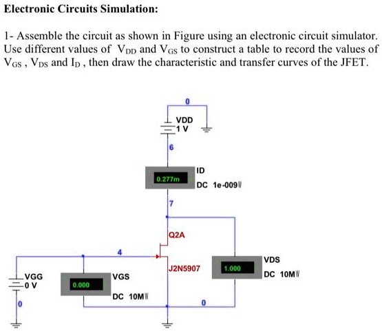 SOLVED: Using Multisim Electronic Circuit Simulation: 1. Assemble the circuit as shown in the ...