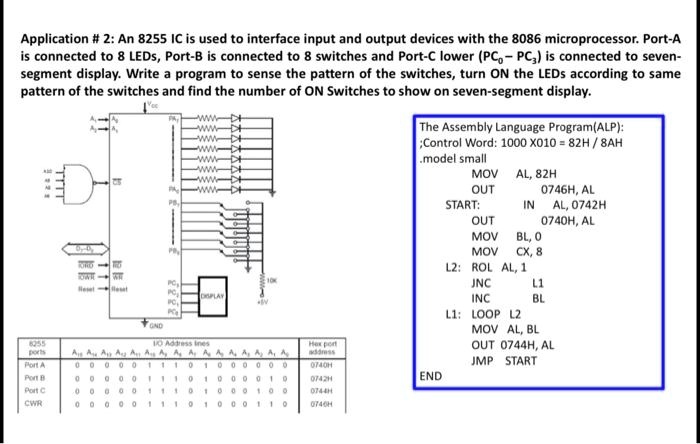 Solved Texts Where Output And Input Application 2 An 8255 Ic Is Used To Interface Input And 