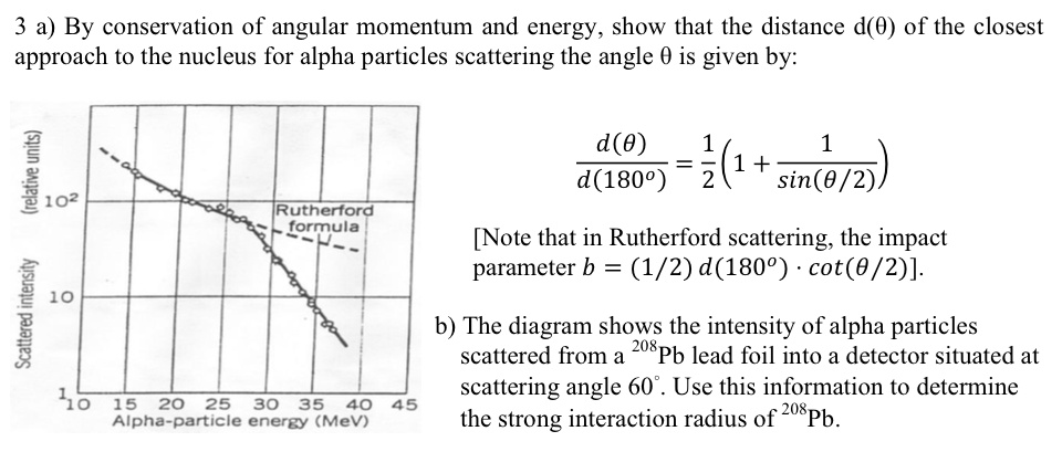 3 a) By conservation of angular momentum and energy, show that the ...