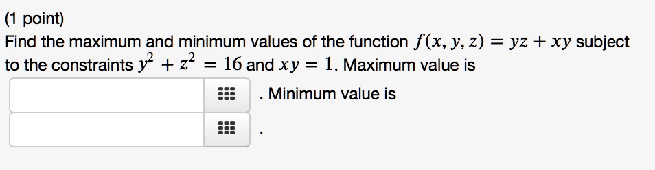 Solved Point Find The Maximum And Minimum Values Of The Function Fx