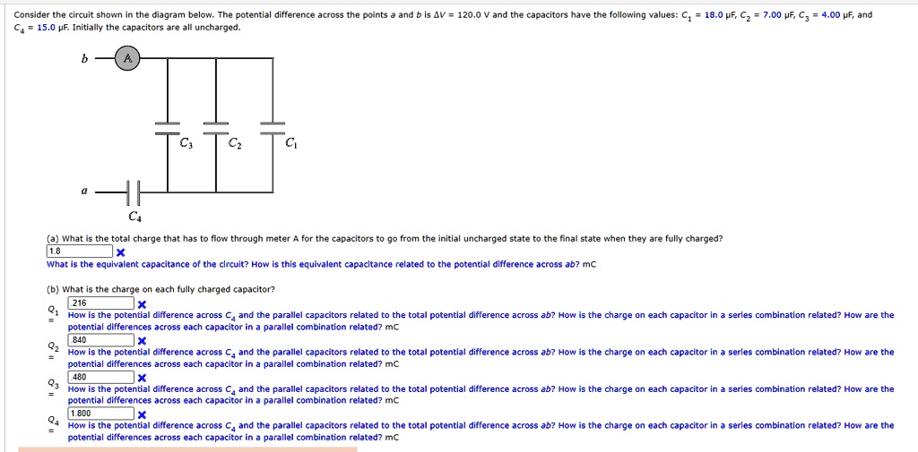 consider the circuit shown in the diagram below the potential ...