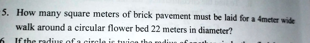 How many square meters of brick pavement must be laid for a meter-wide ...
