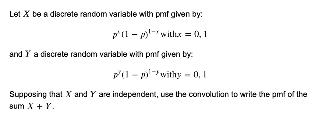 Solved Let X Be A Discrete Random Variable With Pmf Given By P1 P 5606