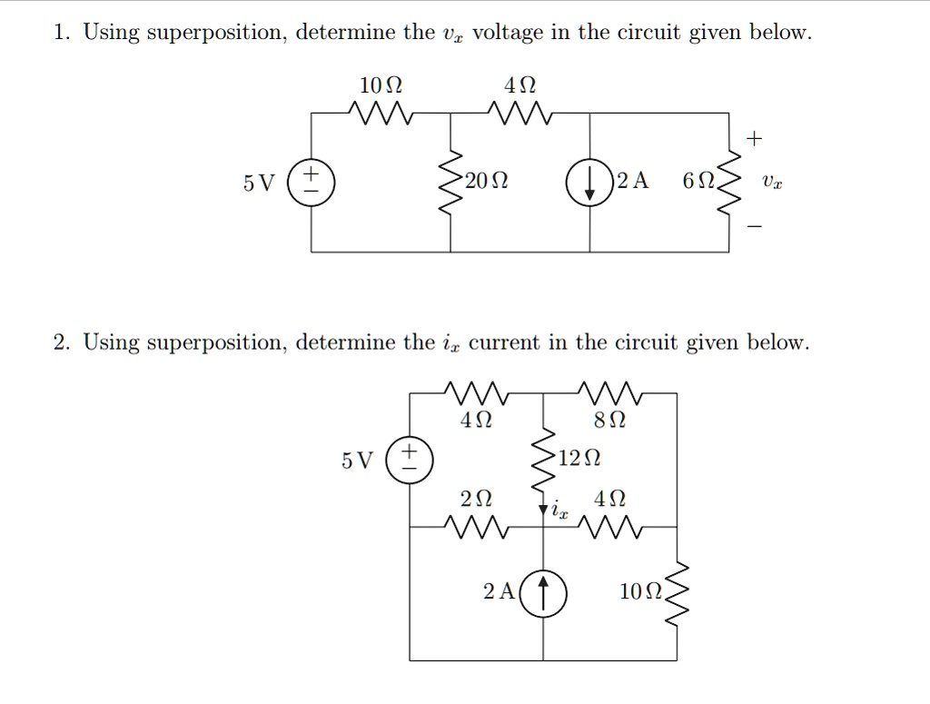 Solved 1 Using Superposition Determine The Vx Voltage In The Circuit