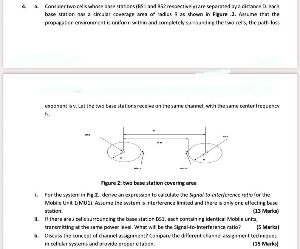 SOLVED: Consider two cells whose base stations (BS1 and BS2 ...