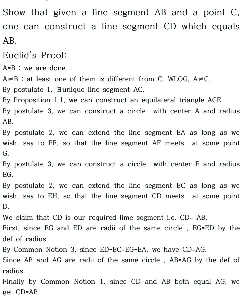 SOLVED: Show that given a line segment AB and a point one can construct a line segment CD which ...