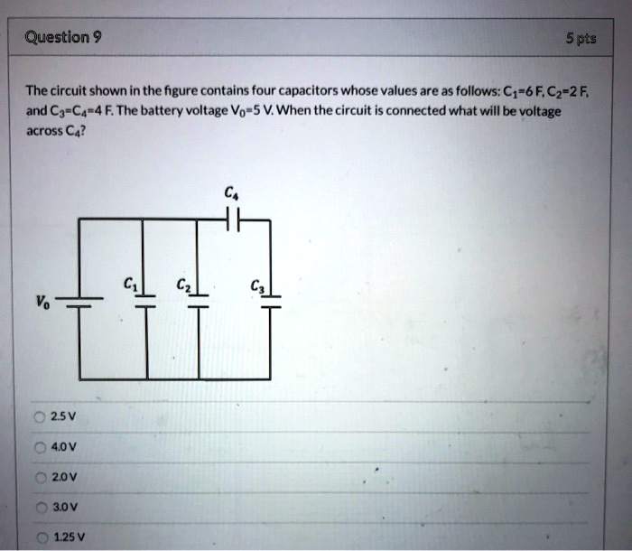 SOLVED: The circuit shown in the figure contains four capacitors whose values are as follows: C1 ...