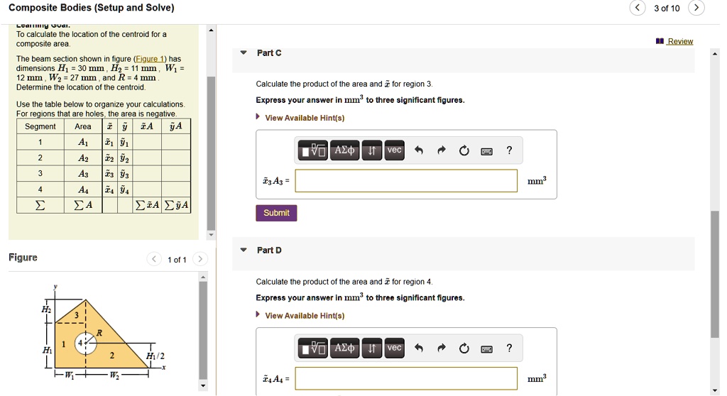 SOLVED: Composite Bodies (Setup and Solve) 3 of 10 LcaIlllHGUal To ...