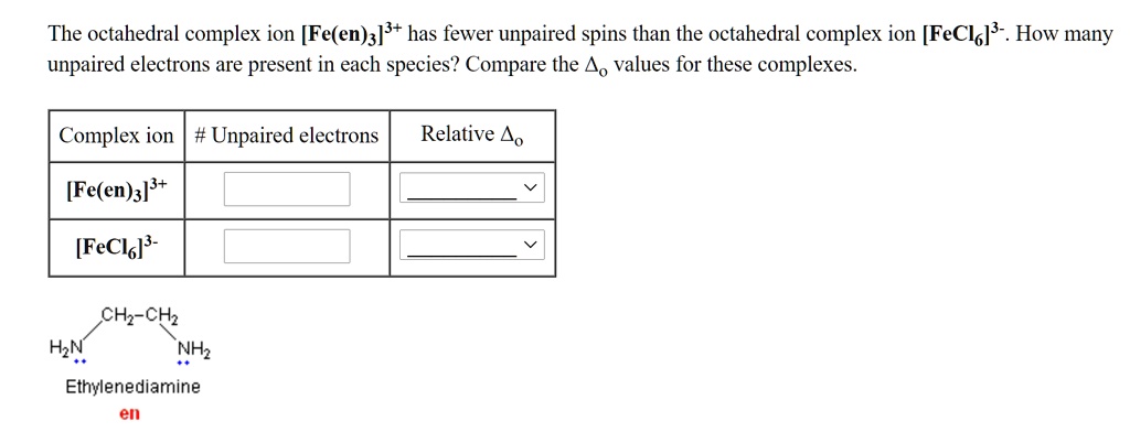 [GET ANSWER] The octahedral complex ion [Fe(en)3]3+ has fewer unpaired ...