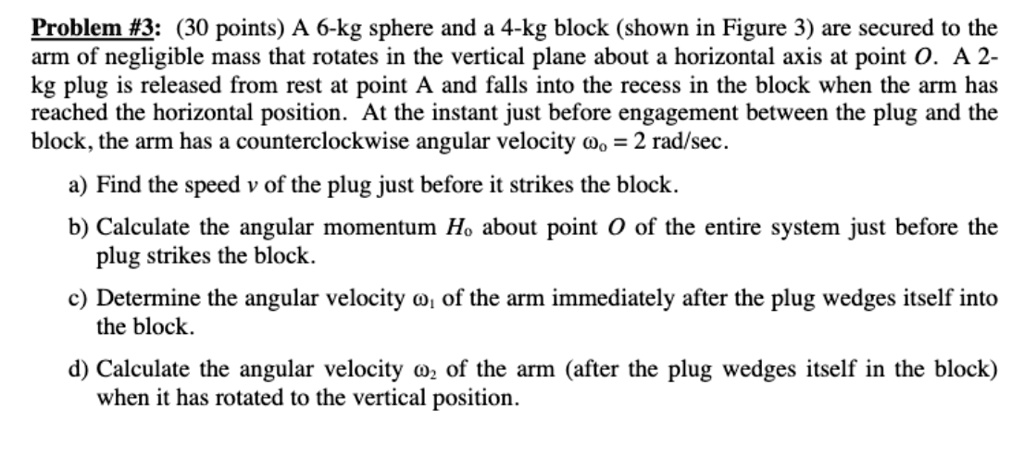 Problem #3: (30 points) A 6-kg sphere and a 4-kg block (shown in Figure ...