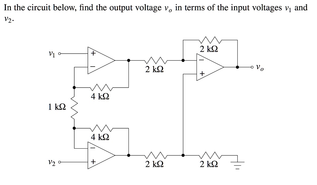 Solved In The Circuit Below Find The Output Voltage Vo In Terms Of