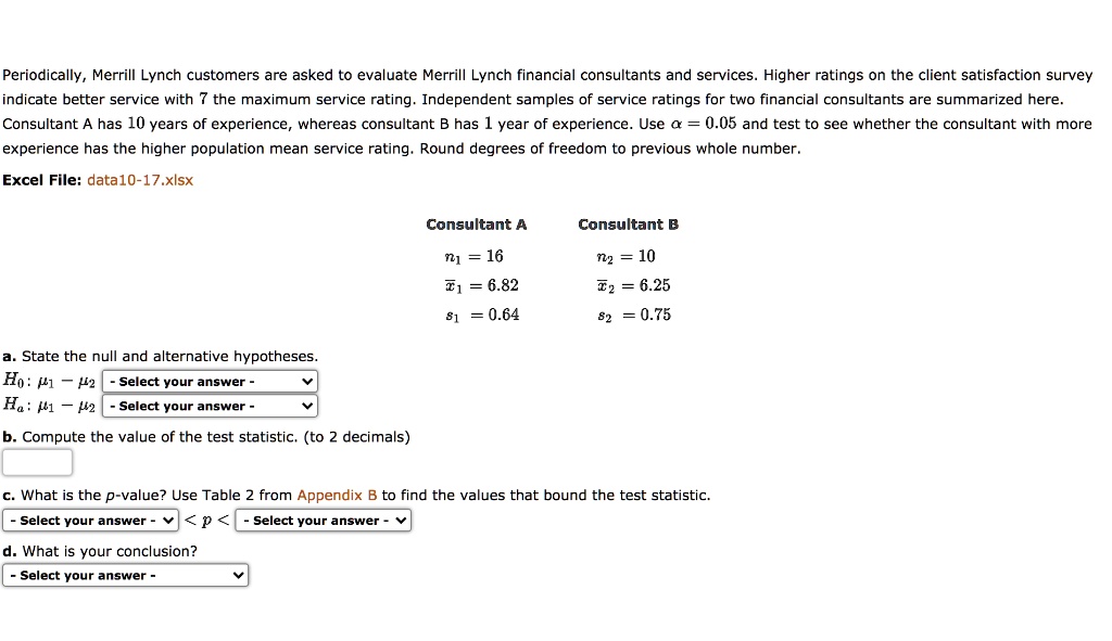 periodically merrill lynch customers are asked t0 evaluate merrill ...