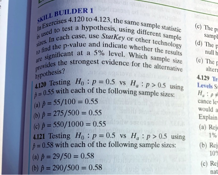 builder skill exercises 4120 t0 4123the same to test a hypothesis ...