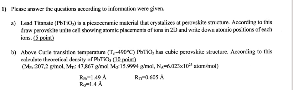 Lead Titanate (PbTiO3) is a piezoceramic material that crystallizes in ...