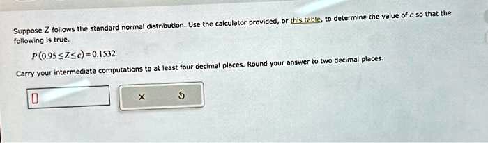 Suppose Z follows the standard normal distribution. Use the calculator ...