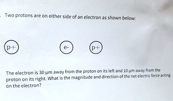 SOLVED Two Protons Are On Either Side Ofan Electron As Shown Below N The Electron Is 30 Um solved-two-protons-are-on-either-side-ofan-electron-as-shown-below-n-the-electron-is-30-um