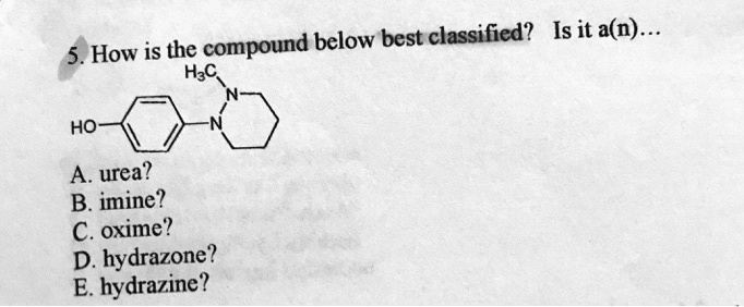 SOLVED: below best classified? Is it a(n) -. How is the compound H3C HO ...