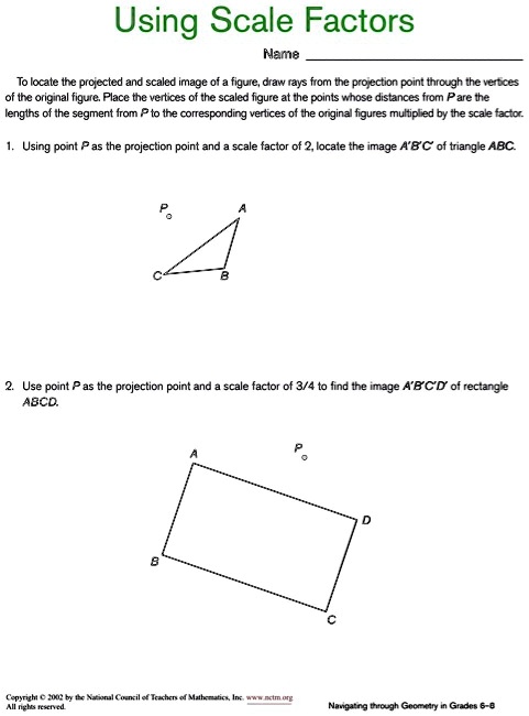 SOLVED: Using Scale Factors Neme Iorate the prcjected and scaled image ...