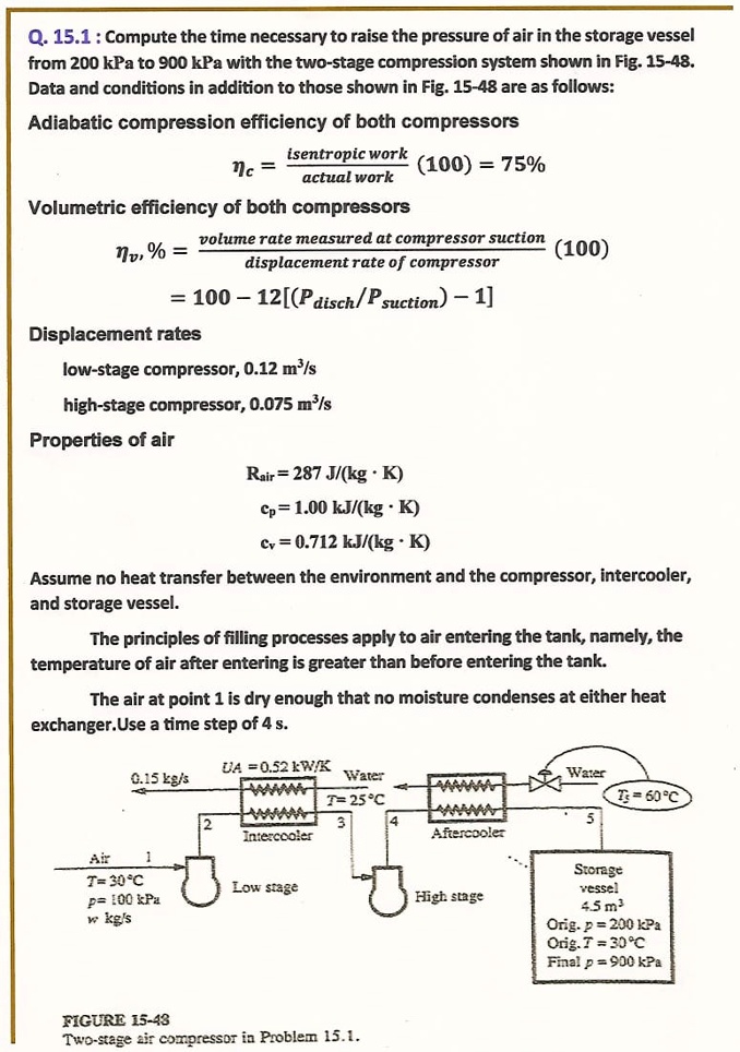 SOLVED: Q.15.1: Compute the time necessary to raise the pressure of air ...