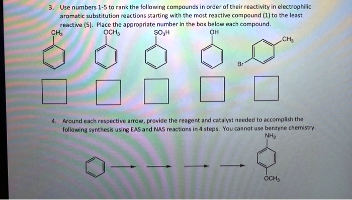 SOLVED: Use numbers 45 t0 rank the following compounds in order of ...