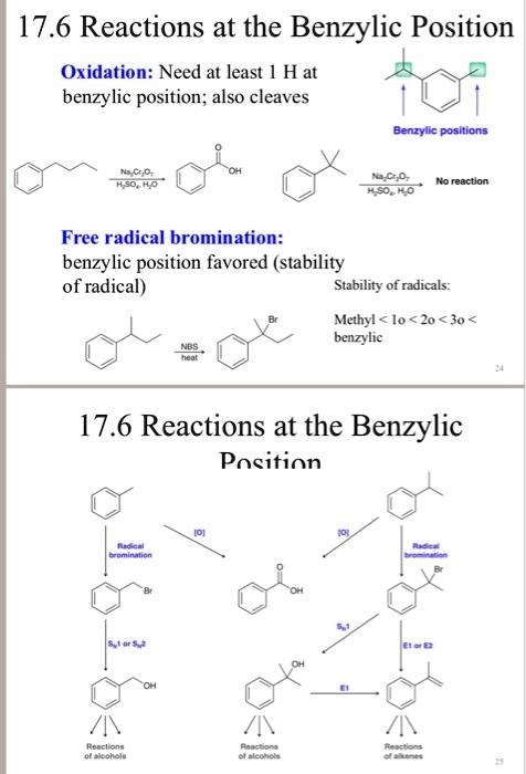SOLVED: 17.6 Reactions at the Benzylic Position Oxidation: Need at ...