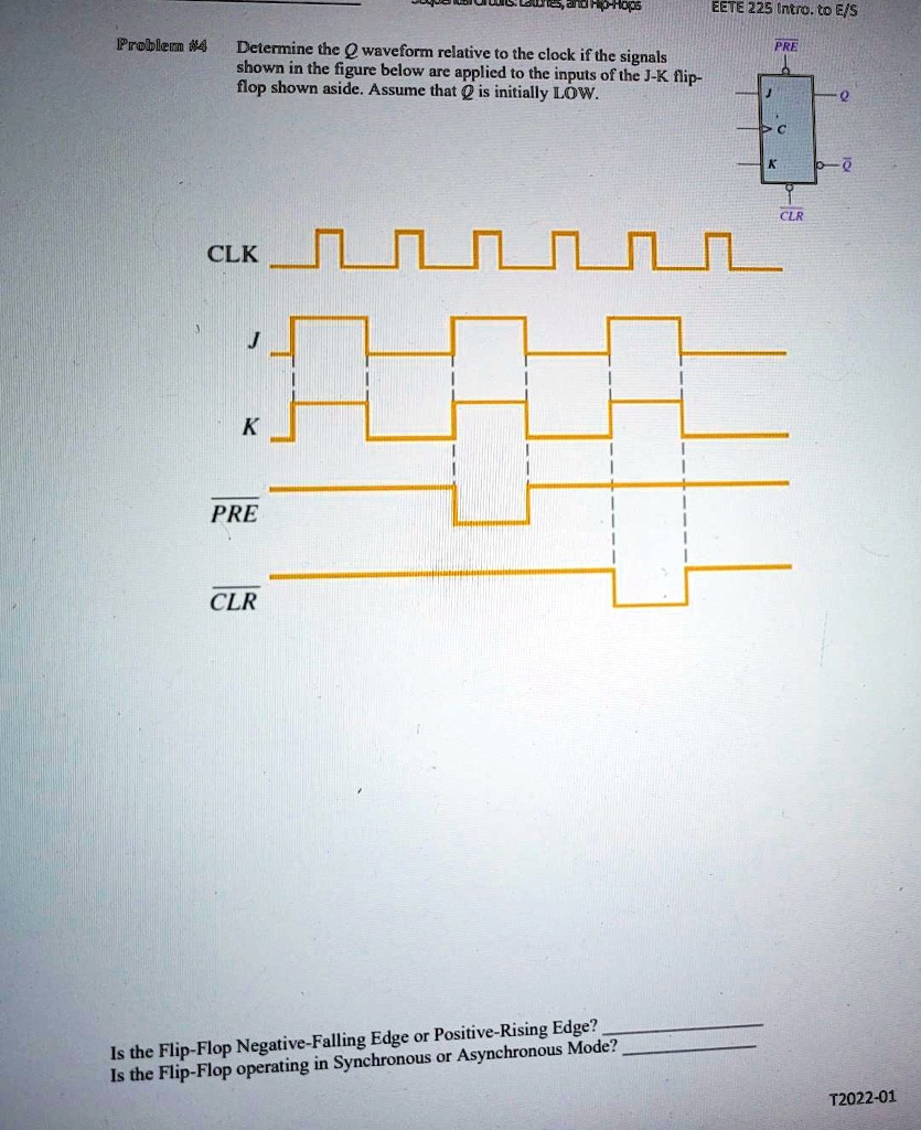 SOLVED: Text: nes,anap-Hops EETE225 Intro to E/S Problem 4: Determine the waveform relative to ...