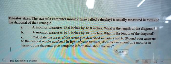 monitor sizes the size of a computer monitor also called display is usually measured in ters of ...