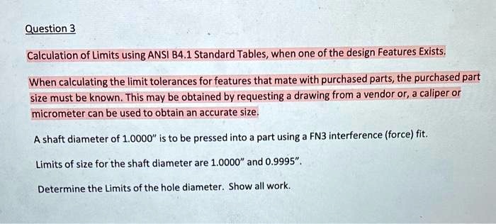 VIDEO solution: Calculation of Limits using ANSI B4.1 Standard Tables ...