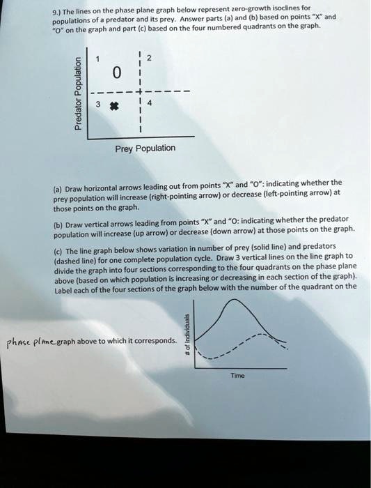 SOLVED: 9.) The lines on the phase plane graph below represent zero growth isoclines for the ...