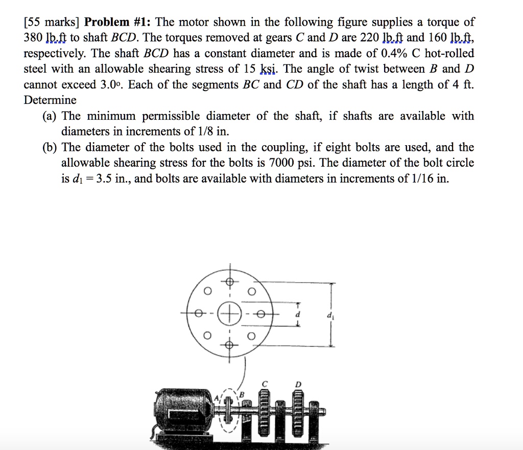 SOLVED: 55 marks] Problem #1: The motor shown in the following figure ...