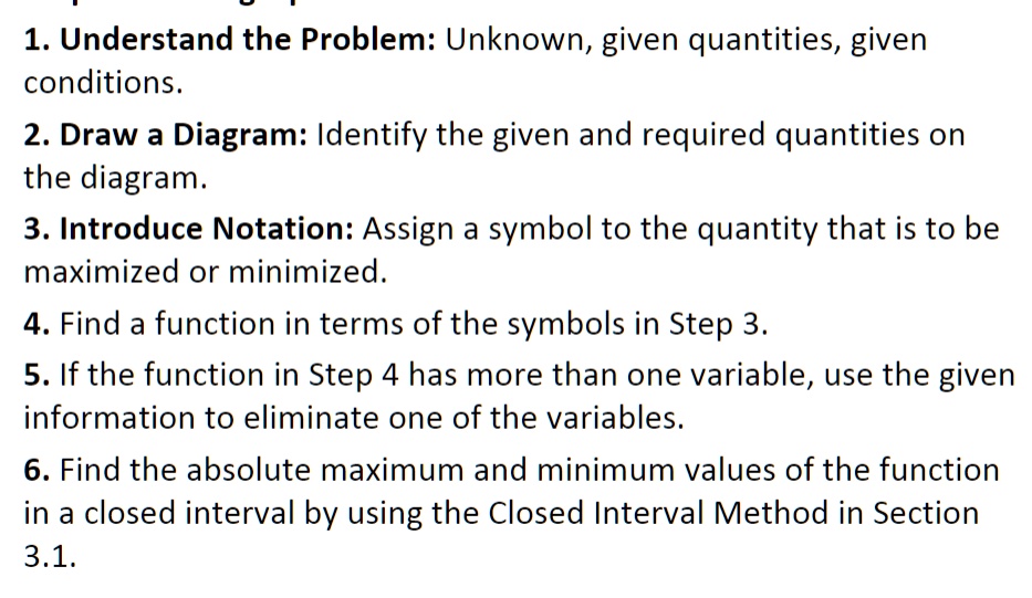 SOLVED: 1. Understand the Problem: Unknown, given quantities, given ...