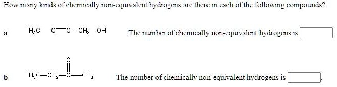 SOLVED: How many kinds of chemically non-equivalent hydrogens are there ...