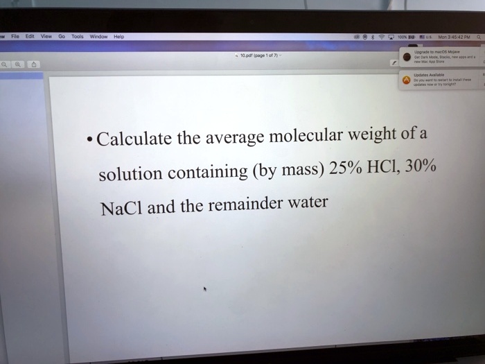 SOLVED: View Calculate the average molecular weight of a solution ...