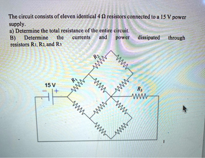 SOLVED: The circuit consists of eleven identical 4 Î© resistors ...